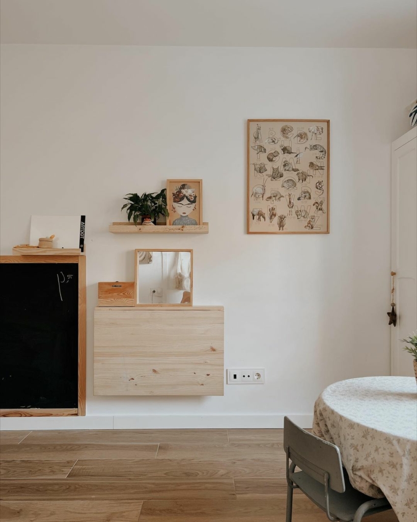 Mesa plegable de pared en madera de pino - Astiblog