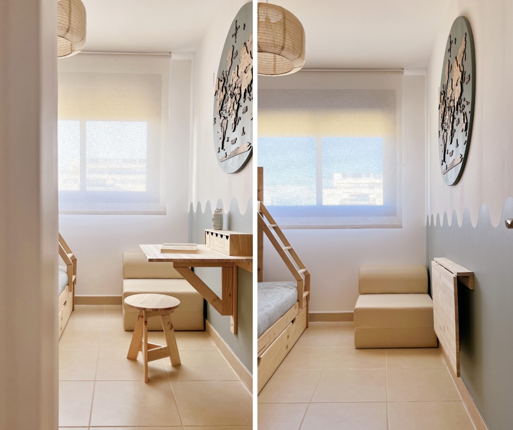 Mesa plegable de pared en madera de pino - Astiblog